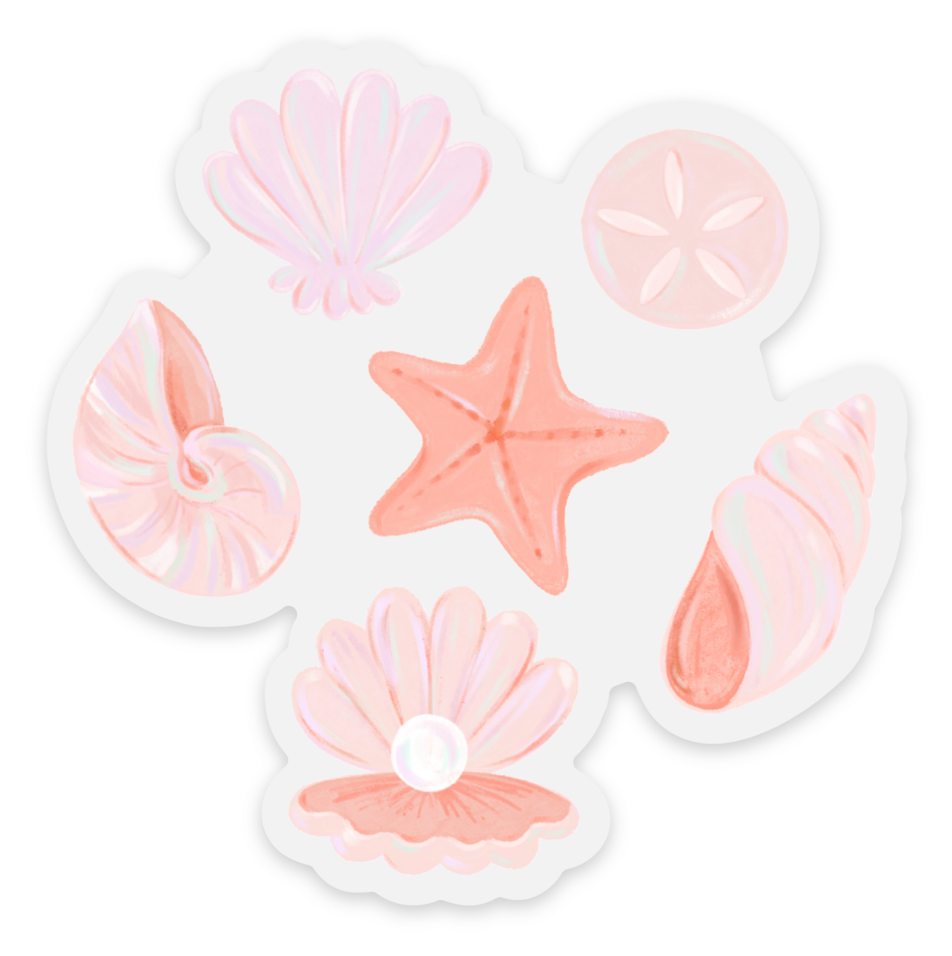 Clear Sea Shells Sticker, 2.31x3.4in – Eden's Flower Truck + Eden's ...