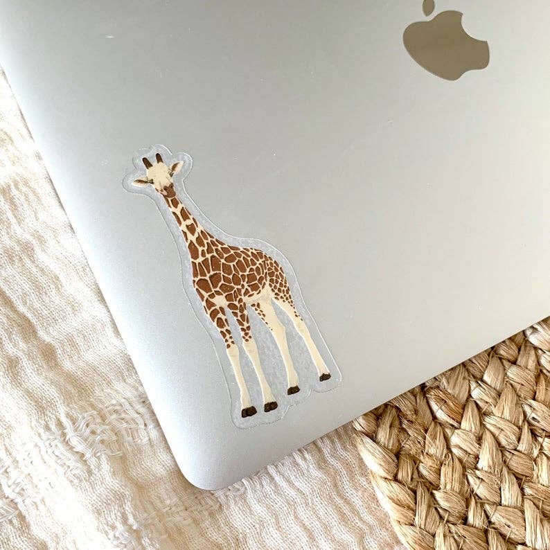 Clear Giraffe Sticker, 4x3 in. – Eden's Flower Truck + Eden's Botanicals